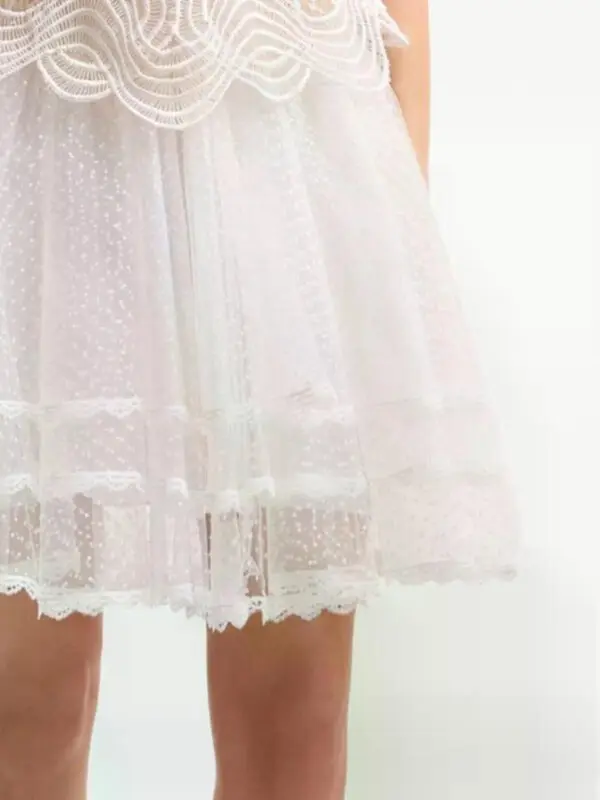 GEMY MAALOUF Point D'esprit Tiered Skirt