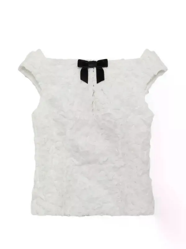 SHUSHU/TONG Textured Bow-detail Top