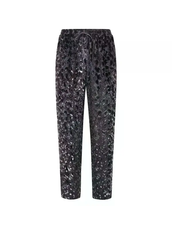 PIERRE-LOUIS MASCIA Leopard-pattern Velvet-effect Trousers