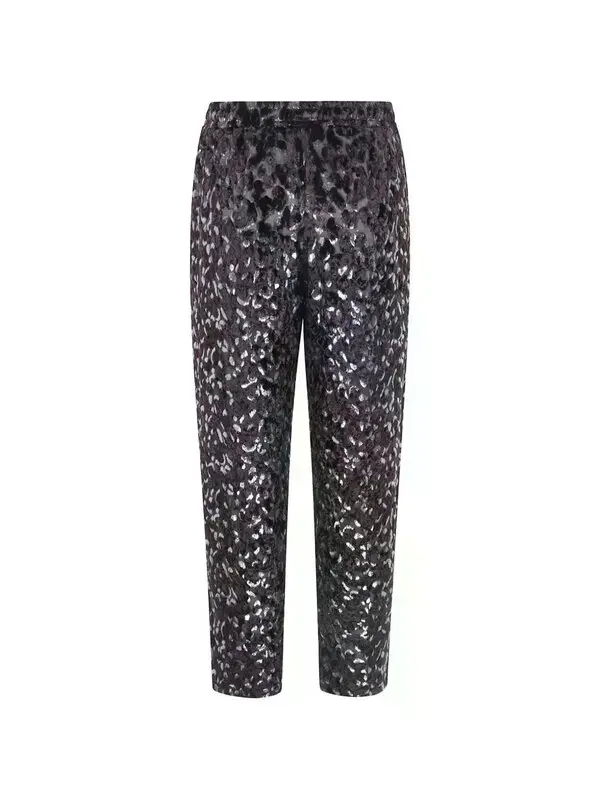 PIERRE-LOUIS MASCIA Leopard-pattern Velvet-effect Trousers