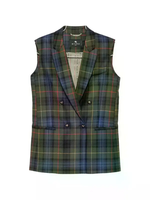 Etro Tartan Double-breasted Gilet
