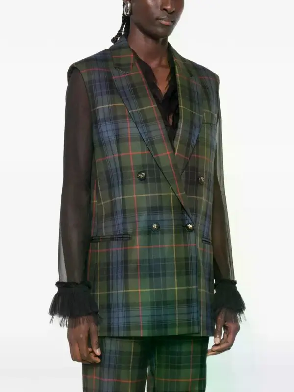 Etro Double-breasted Tartan Gilet