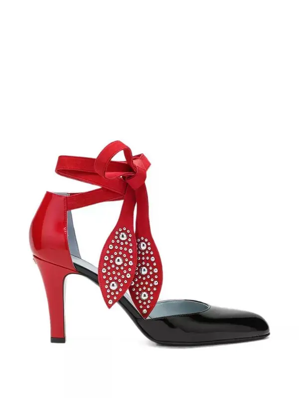 Valentino Garavani Vlogo Signature Stud-embellished Pumps - Red