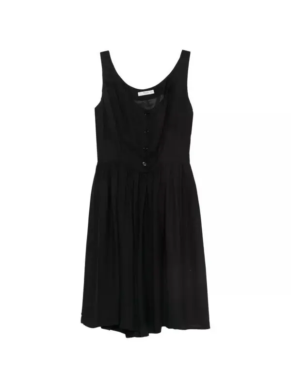 Prada 1990s Button-front Midi Dress - Black