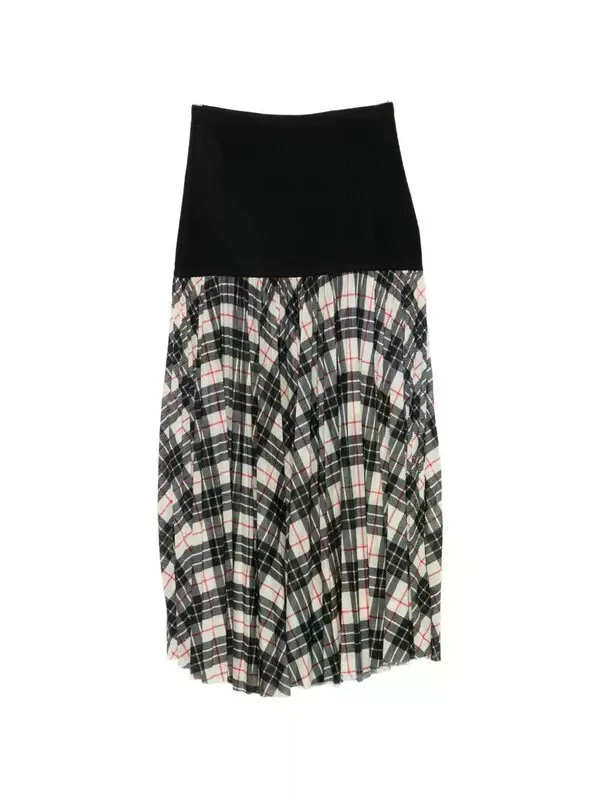 ANTONIO MARRAS VINTAGE 2000s Tartan-pattern Maxi Skirt - Black