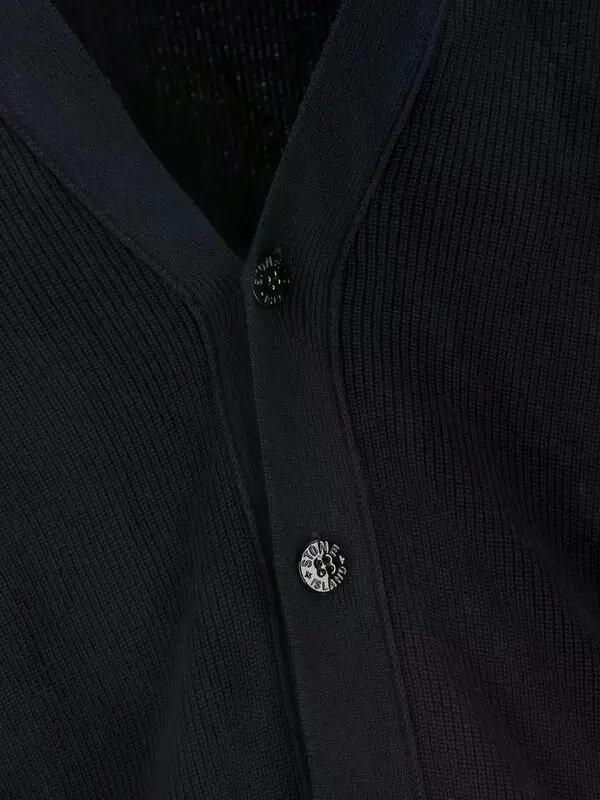 Stone Island Ribbed Knit V-neck Cardigan