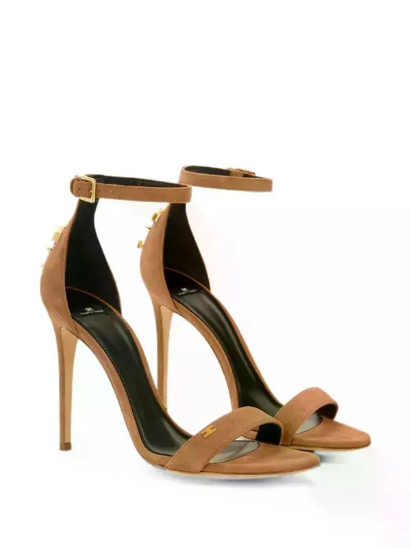Elisabetta Franchi Suede Sandals With Logo Detail