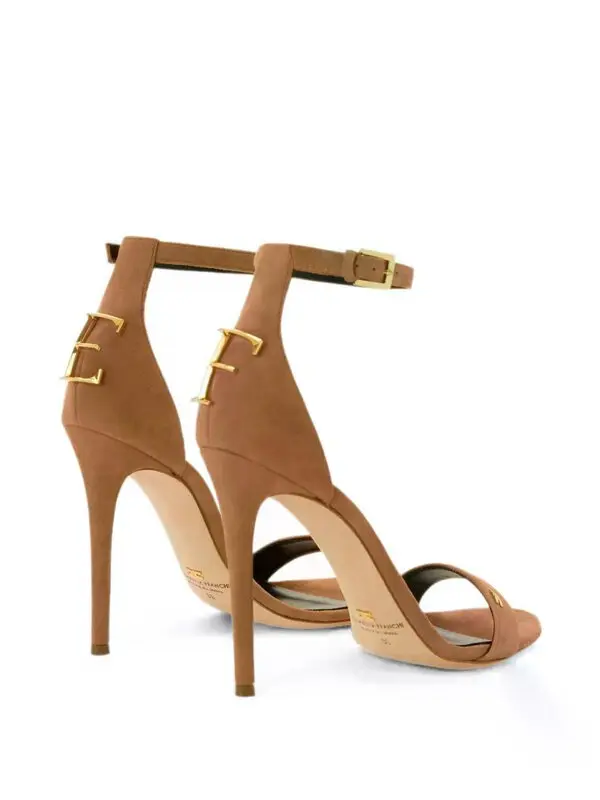Elisabetta Franchi Suede Sandals With Logo Detail