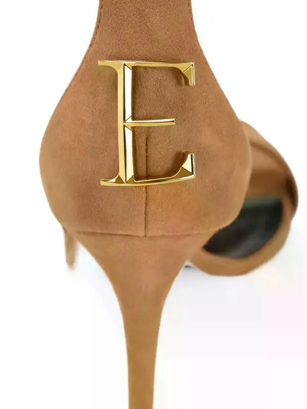 Elisabetta Franchi Suede Sandals With Logo Detail
