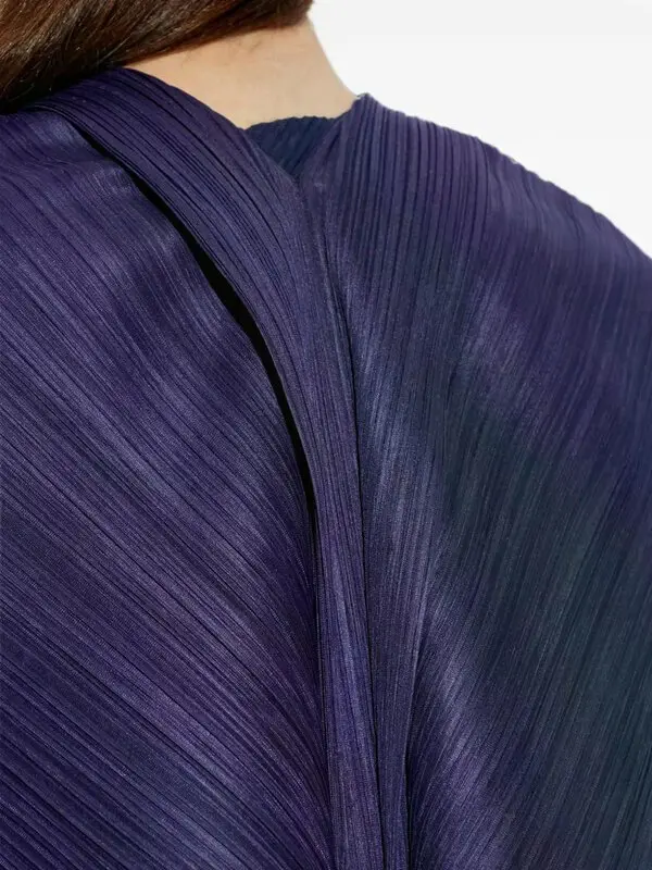 Issey Miyake Pleated Tie-neck Cape