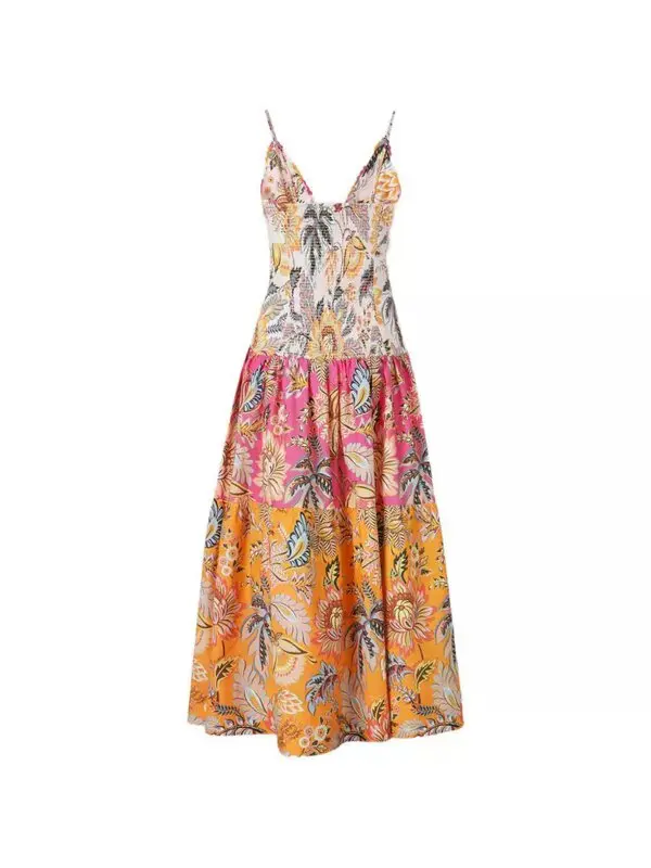 Farm Rio Ligia Floral-print Maxi Dress - Pink