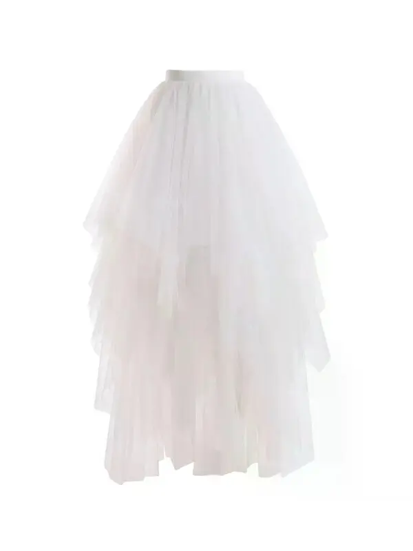 GEMY MAALOUF Tiered Tulle Skirt - White