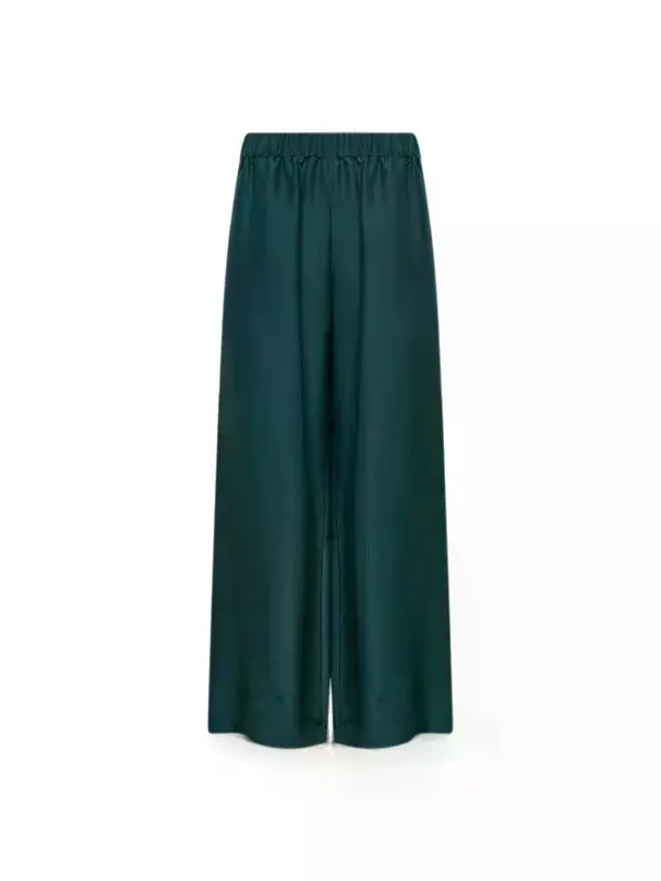 Max Mara Elasticated Wide-leg Silk Trousers