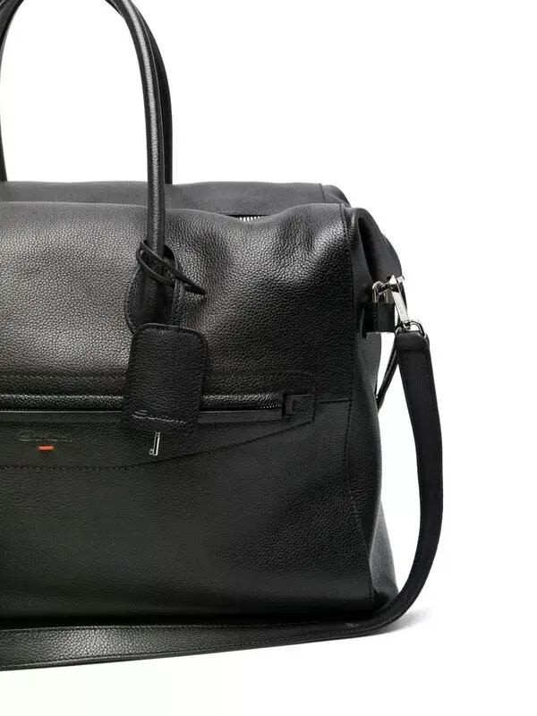 Santoni Grained-leather Holdalls Bag