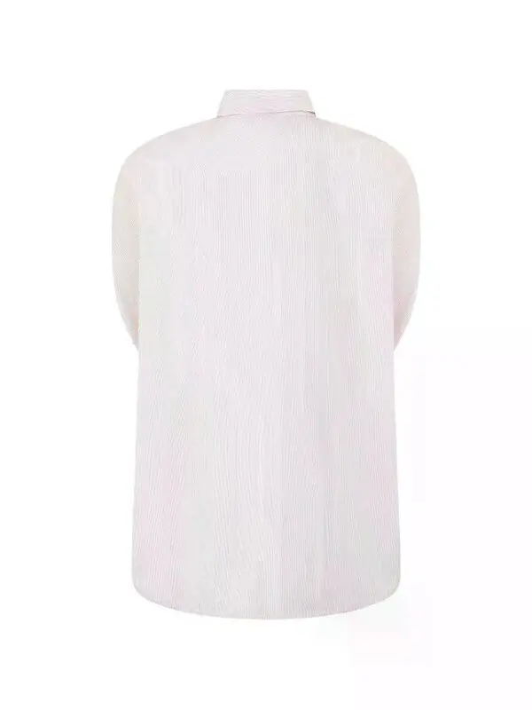 MOORER Vertical-stripe Short-sleeve Shirt