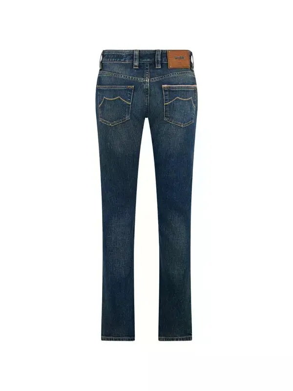 MOORER Faded Five-pocket Jeans - Blue