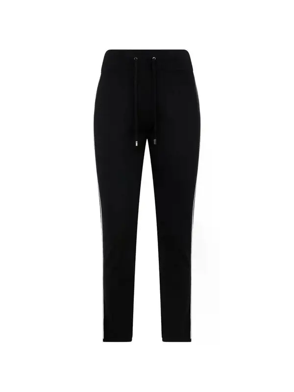 MOORER Side-stripe Track Pants - Black