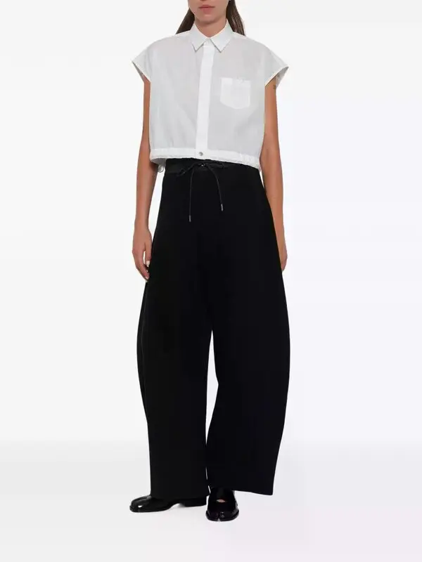 Sacai Drawstring-hem Poplin Shirt