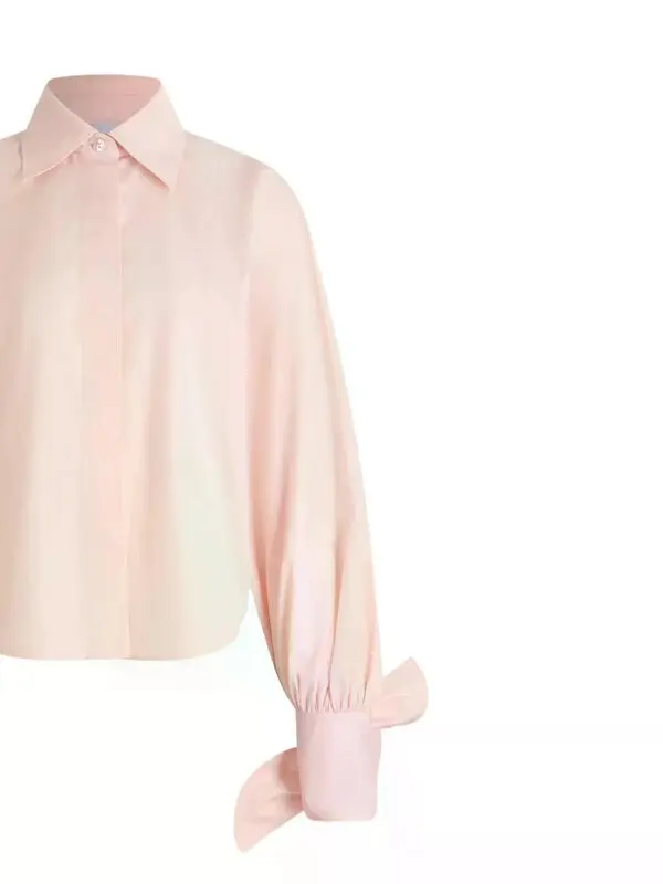 PATOU Long Sleeve Bow Detail Blouse - Pink