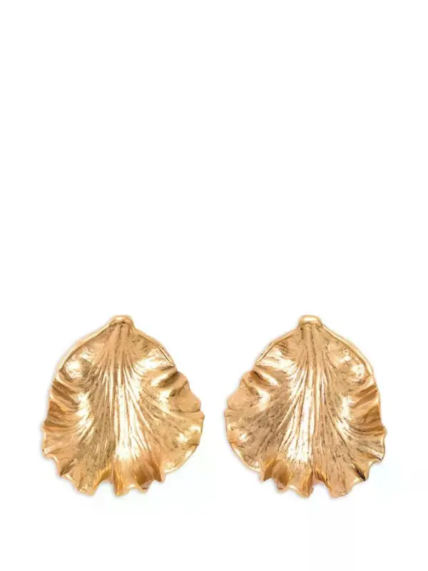 Cult Gaia Iris Leaf Hammered Earrings - Gold