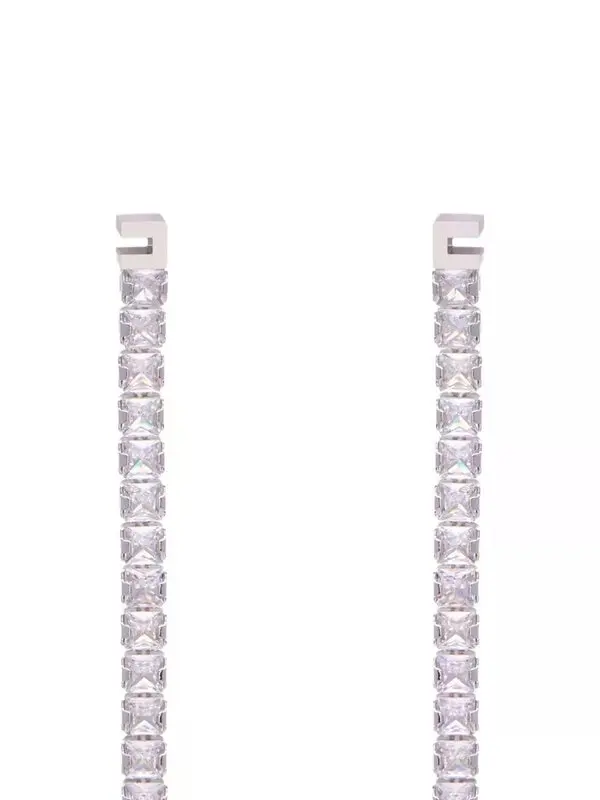 Elisabetta Franchi Rhinestone Drop Earrings - Silver