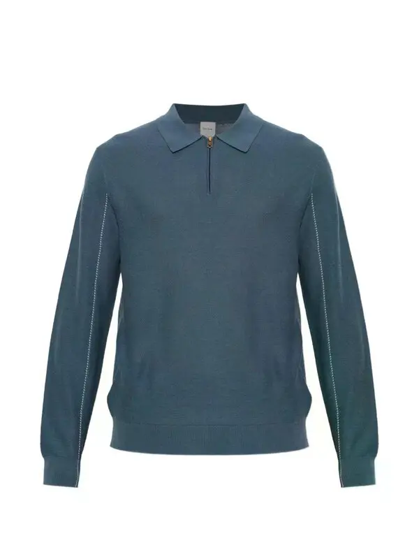 Paul Smith Quarter-zip Long-sleeve Sweater - Blue