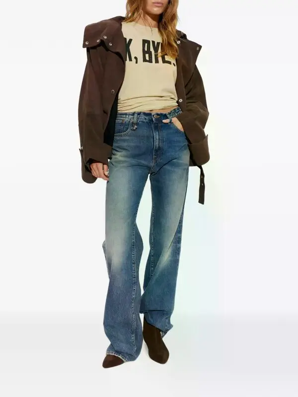 R13 Faded Wide-leg Jeans