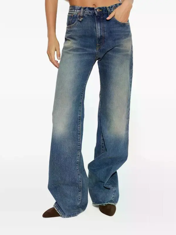 R13 Faded Wide-leg Jeans