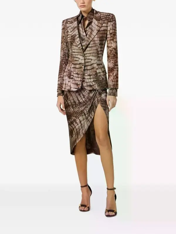 Elisabetta Franchi Cropped Blazer - Brown