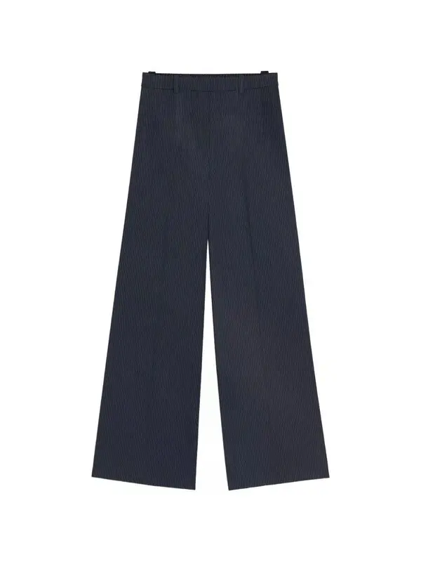 Hugo Pinstripe-pattern Wide-leg Trousers - Blue