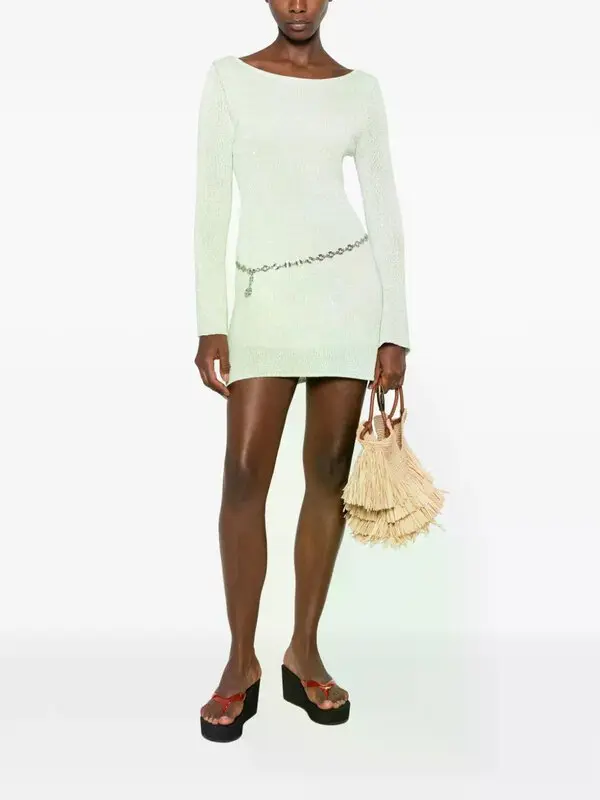 ASTA RESORT Maya Sequin-embellished Mini Dress - Green
