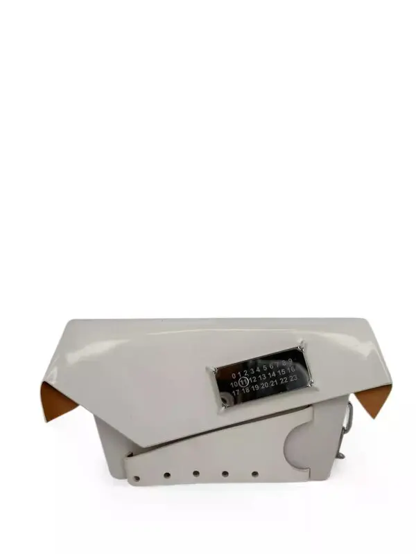 MAISON MARGIELA Snatched Patent Leather Shoulder Bag - White