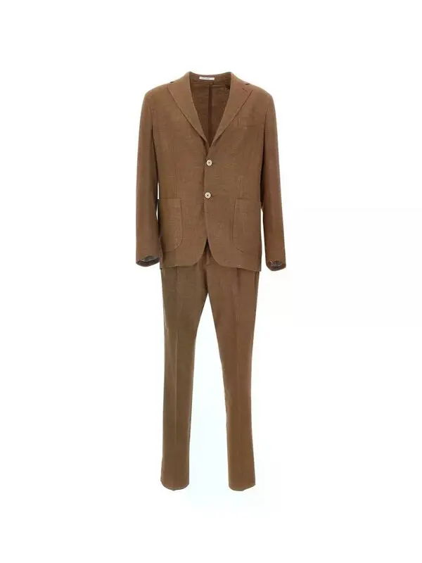 Eleventy Single-breasted Patch-pocket Suit - Brown
