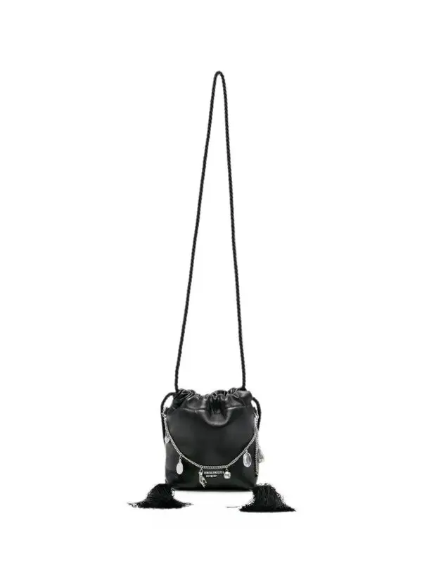 ANN DEMEULEMEESTER Small Zoi Charm-embellished Tassel-detail Bucket Bag - Black
