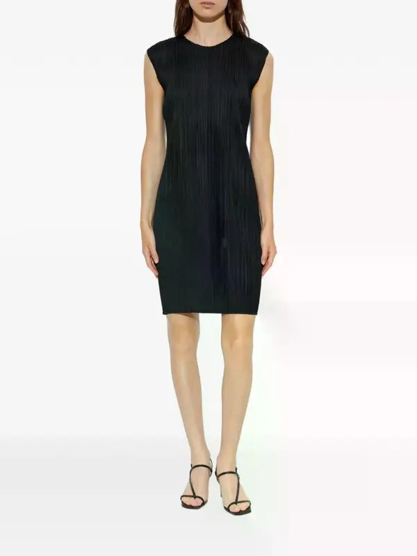 Issey Miyake Pleated Sleeveless Mini Dress