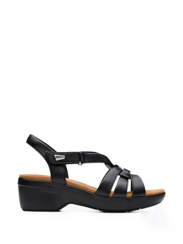 Clarks Tuleah Cross Leather Sandals