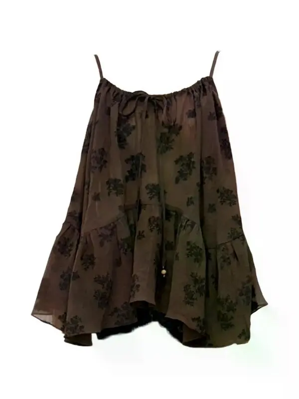 ÉPINGLER Floral-print Ruffled Blouse