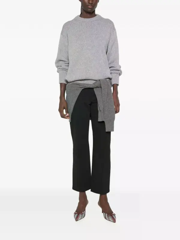 Malo Ribbed-knit Crew-neck Sweater - Grey