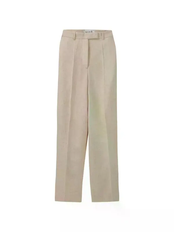 RÓHE Ted Tailored Trousers In Beige Cotton