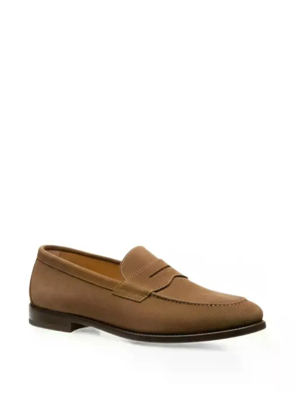 HENDERSON BARACCO Suede Penny Loafers - Brown