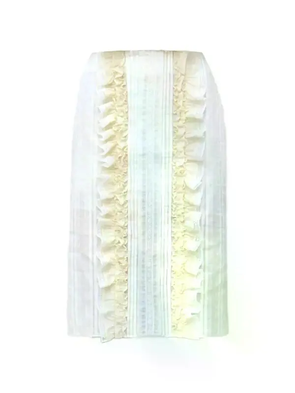 ÉPINGLER Ruffled High-waisted Midi Skirt
