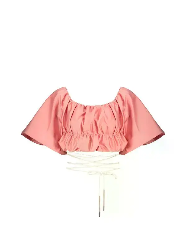 ELLERY Balloon Sleeve Cropped Top