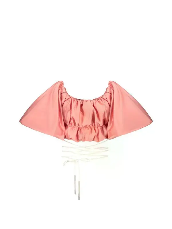ELLERY Balloon Sleeve Cropped Top