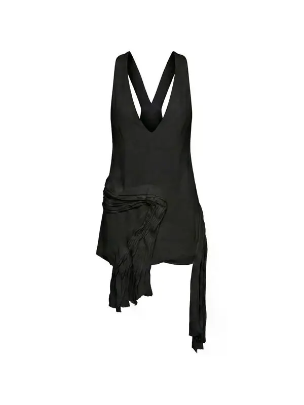 Tove Bebe Draped Racerback Blouse - Black
