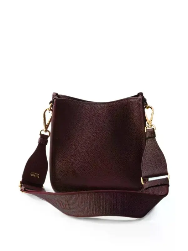 Prada Mini Leather Shoulder Bag With Woven Tape Strap - Red