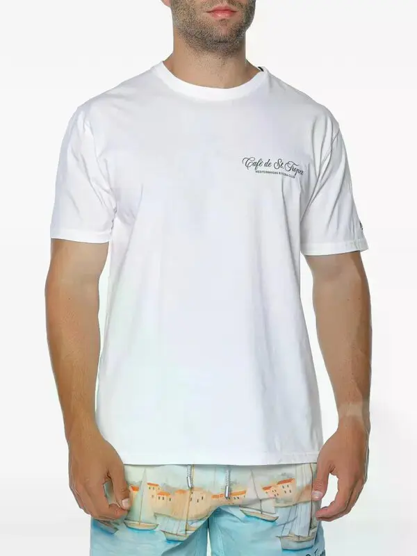 MC2 SAINT BARTH Portland Graphic-print Cotton T-shirt - White