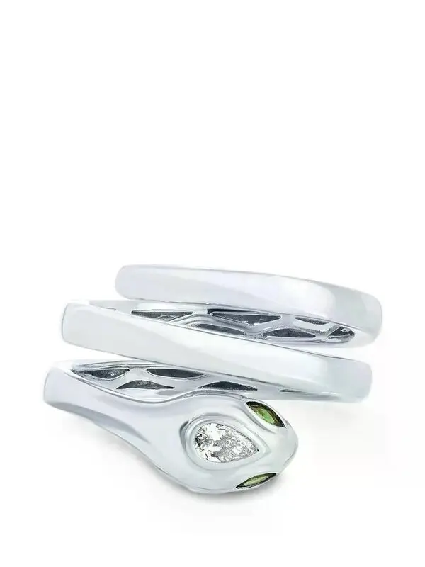 ANITA KO Diamond And Tsavorite Snake Ring