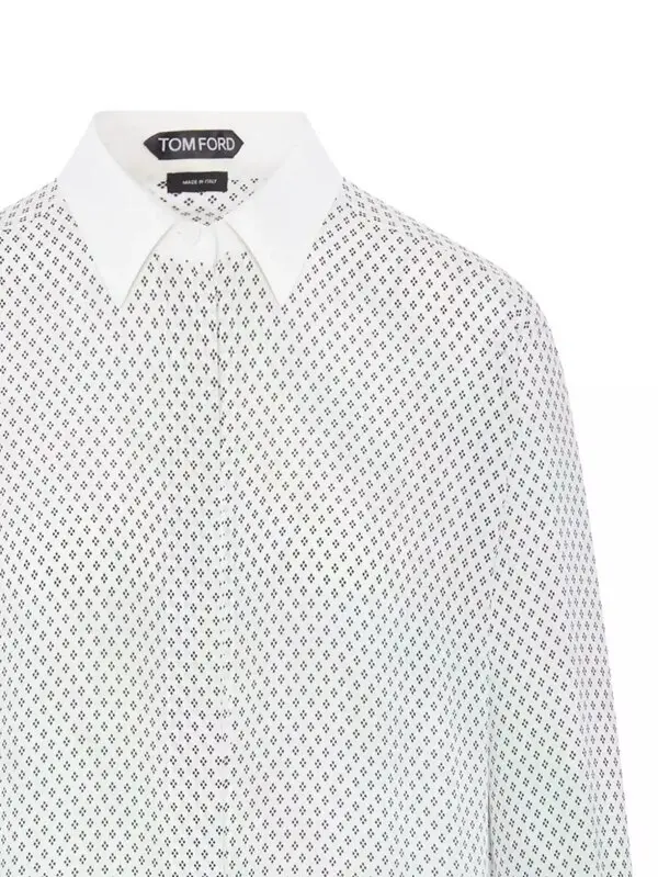TOM FORD Geometric Print Silk Shirt - White