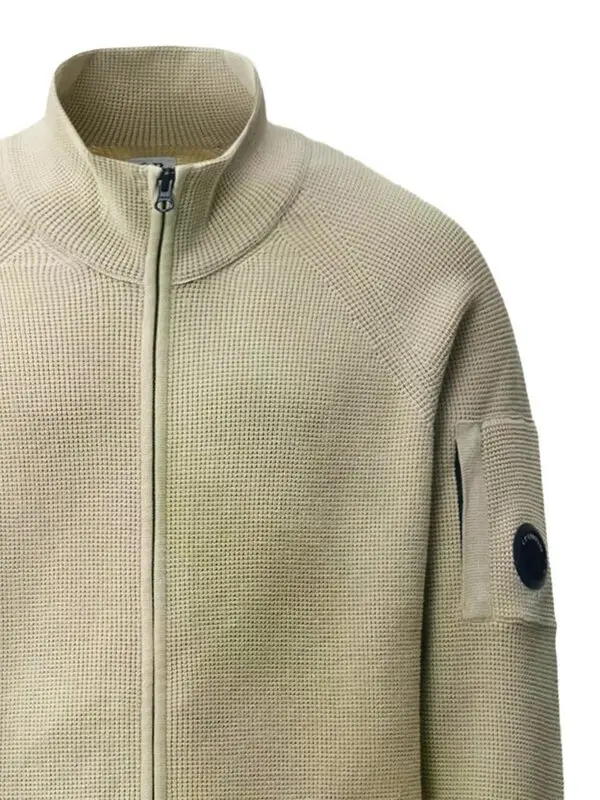 C.P. COMPANY Zip-up Lens Detail Sweater - Neutrals