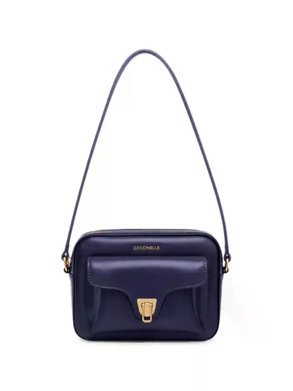 COCCINELLE Logo-print Leather Shoulder Bag - Blue